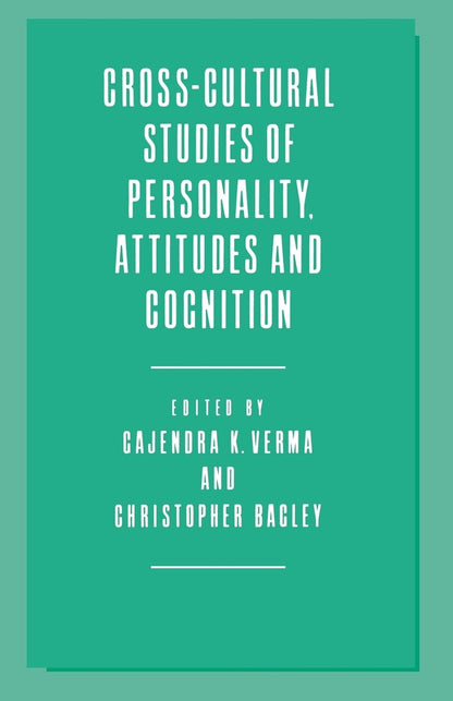 Cross-Cultural Studies of Personality, Attitudes and Cognition by ...