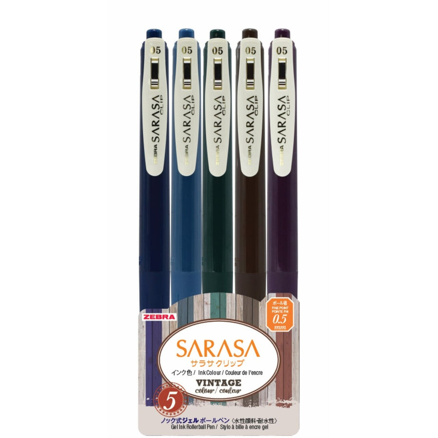 Sarasa Clip Vintage Dark Assortment, 5pk | Indigo
